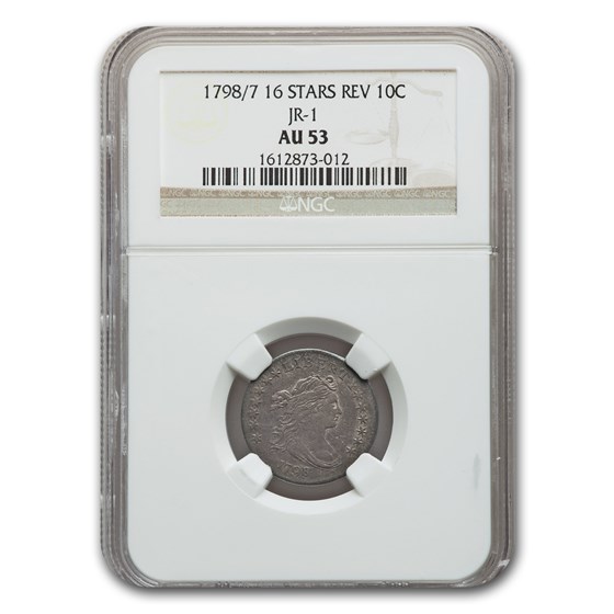 Buy 1798/7 Draped Bust Dime AU-53 NGC (16 Stars Rev, JR-1) | APMEX