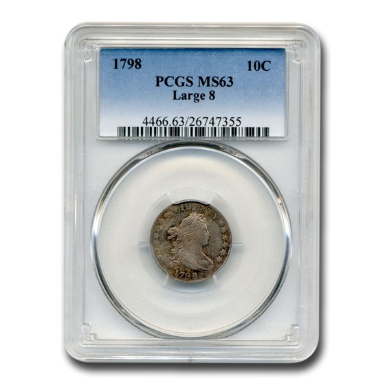 Buy 1798 Draped Bust Dime MS-63 PCGS (Large 8) | APMEX
