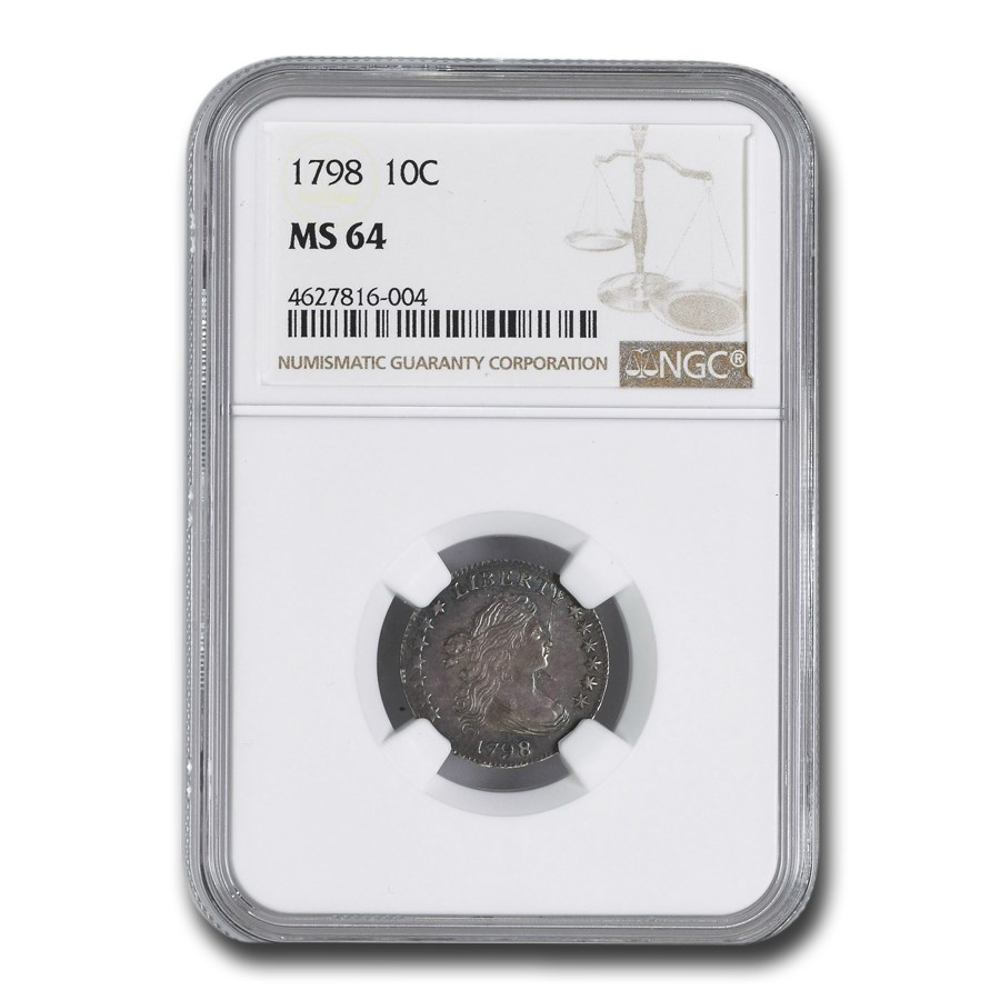 Buy 1798 Draped Bust Dime MS-64 NGC (Large 8) | APMEX