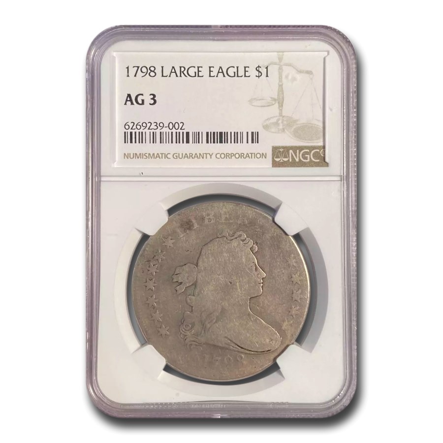 Buy 1798 Draped Bust Dollar Heraldic Eagle AG-3 NGC | APMEX