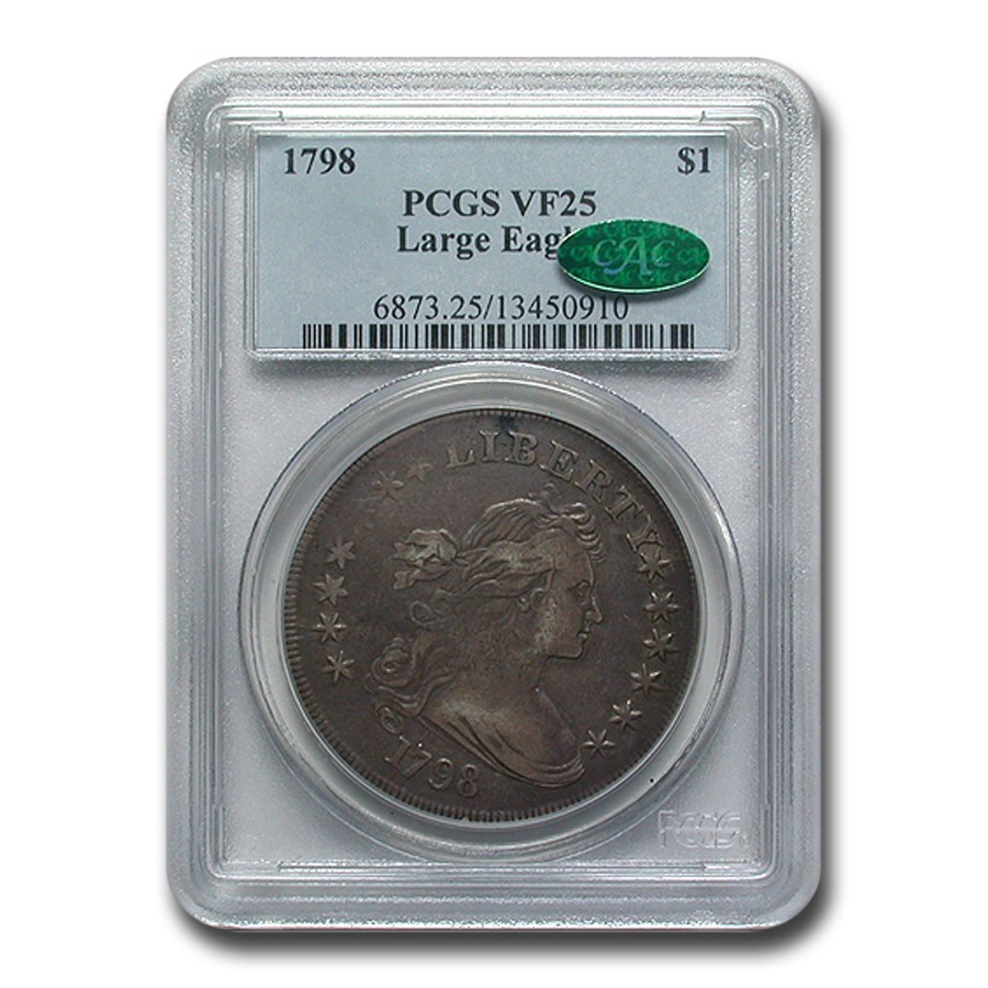 Buy 1798 Draped Bust Dollar Heraldic Eagle VF-25 PCGS (CAC) | APMEX