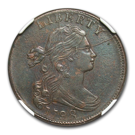 Buy 1798 Draped Bust Large Cent AU-55 NGC (Brown, 2nd Hair S-167) | APMEX