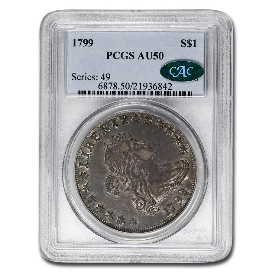 Buy 1799 Draped Bust Dollar AU-50 PCGS CAC | APMEX