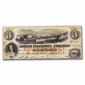 Buy 18__ $3 Adrian Insur Co Adrain, MI XF Remainder | APMEX