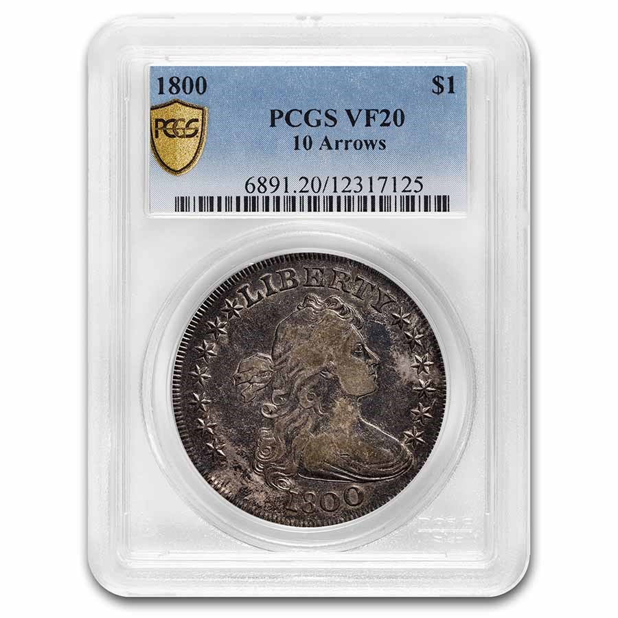 Buy 1800 Draped Bust Dollar 10 Arrows VF-20 PCGS | APMEX