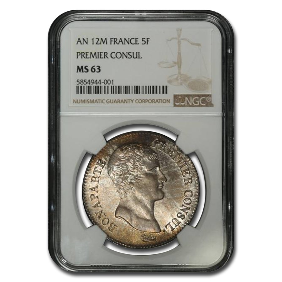 Buy 1802-3 France Silver Crown Napoleon Premier Consul MS-63 NGC | APMEX