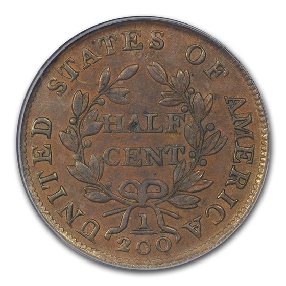 Buy 1803 Draped Bust Half Cent AU-50 PCGS | APMEX