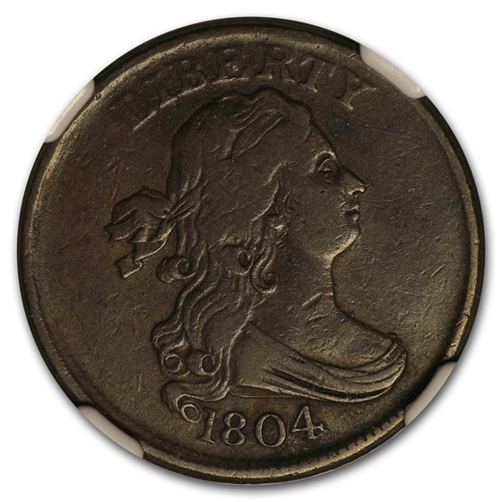 Buy 1804 Draped Bust Half Cent Crosslet 4 w/Stems VF-30 NGC | APMEX