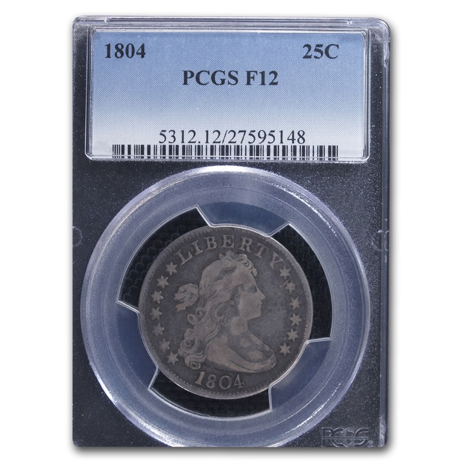 Buy 1804 Draped Bust Quarter Fine-12 PCGS | APMEX