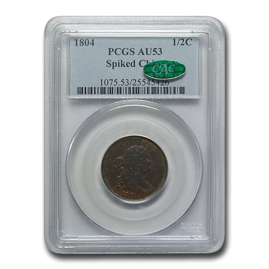 Buy 1804 Half Cent AU-53 PCGS CAC (Brown) | APMEX