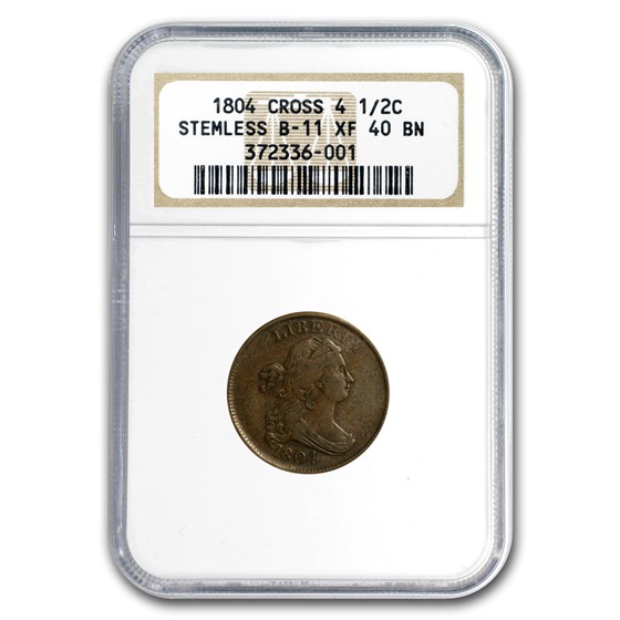 Buy 1804 Half Cent Crosslet 4 Stemless XF-40 NGC | APMEX