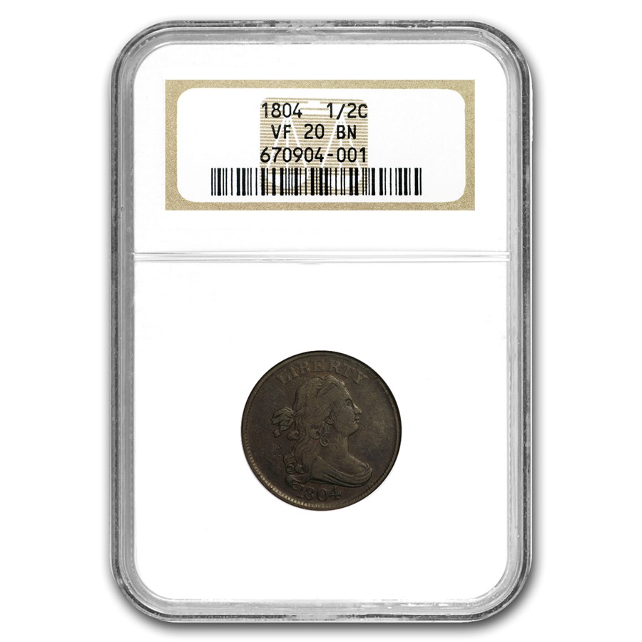 Buy 1804 Half Cent Crosslet 4 w/Stems VF-20 NGC | APMEX