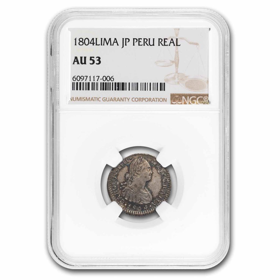 1804-LIMA JP Peru Silver Real AU-53 NGC