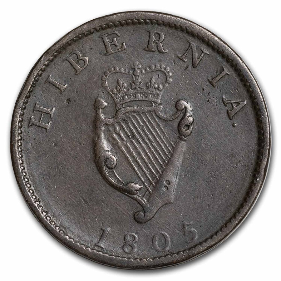 1805 Ireland Copper Penny George III VF