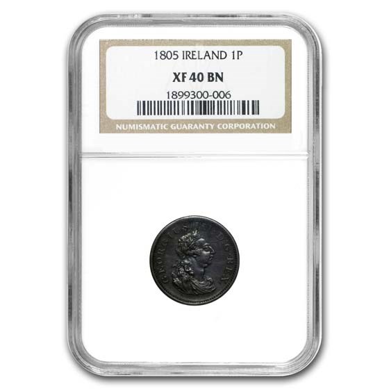 Buy 1805 Ireland Penny George III XF-40 NGC (Brown) | APMEX
