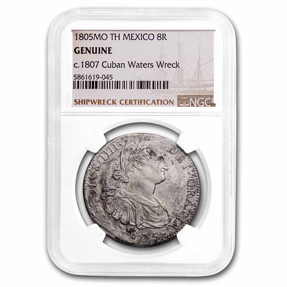 Buy 1805-Mo TH Mexico Silver 8 Reales NGC (c.1807 Cuban Waters) | APMEX