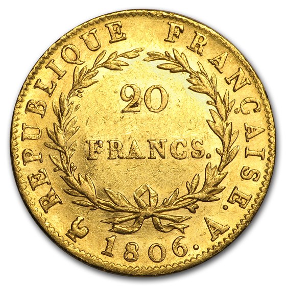 Buy 1806-A France Gold 20 Francs Napoleon I AU | APMEX