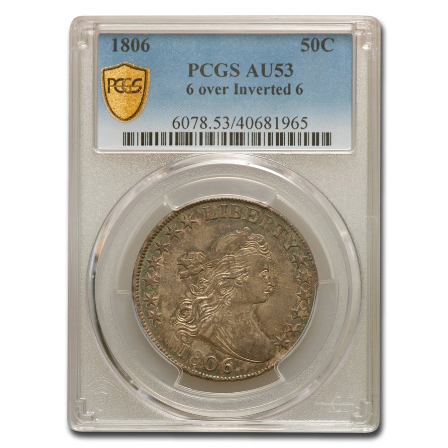 Buy 1806 Bust Half Dollar AU-53 PCGS (6 over Inverted 6) | APMEX