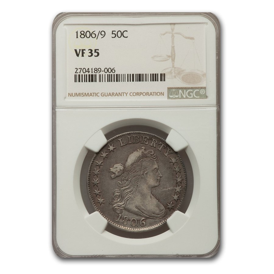 Buy 1806 Bust Half Dollar VF-35 NGC (6 over Inverted 6) | APMEX