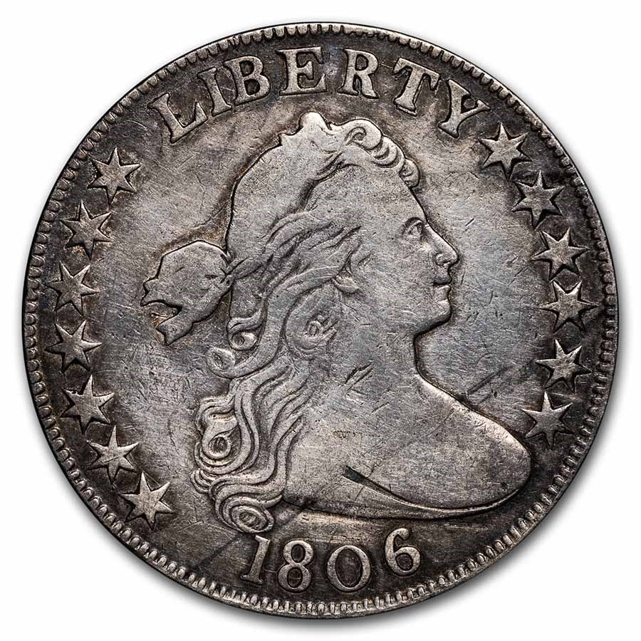 Buy 1806 Bust Half Dollar VF Details (Knob 6, Large Stars) | APMEX