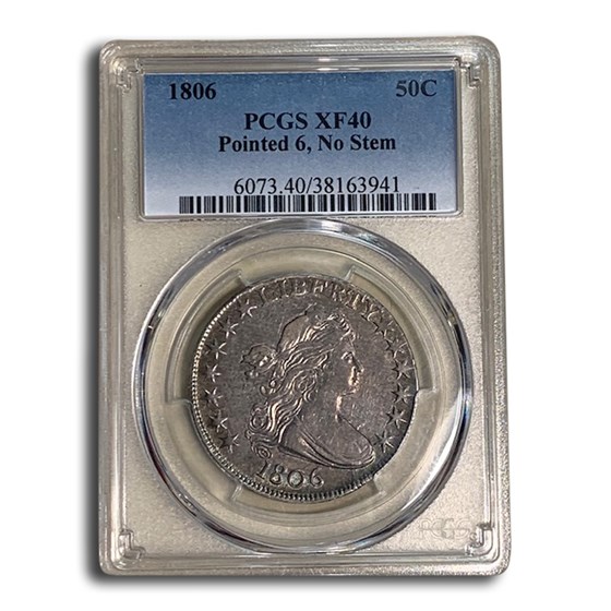 Buy 1806 Bust Half Dollar XF-40 PCGS (Pointed 6, No Stem) | APMEX