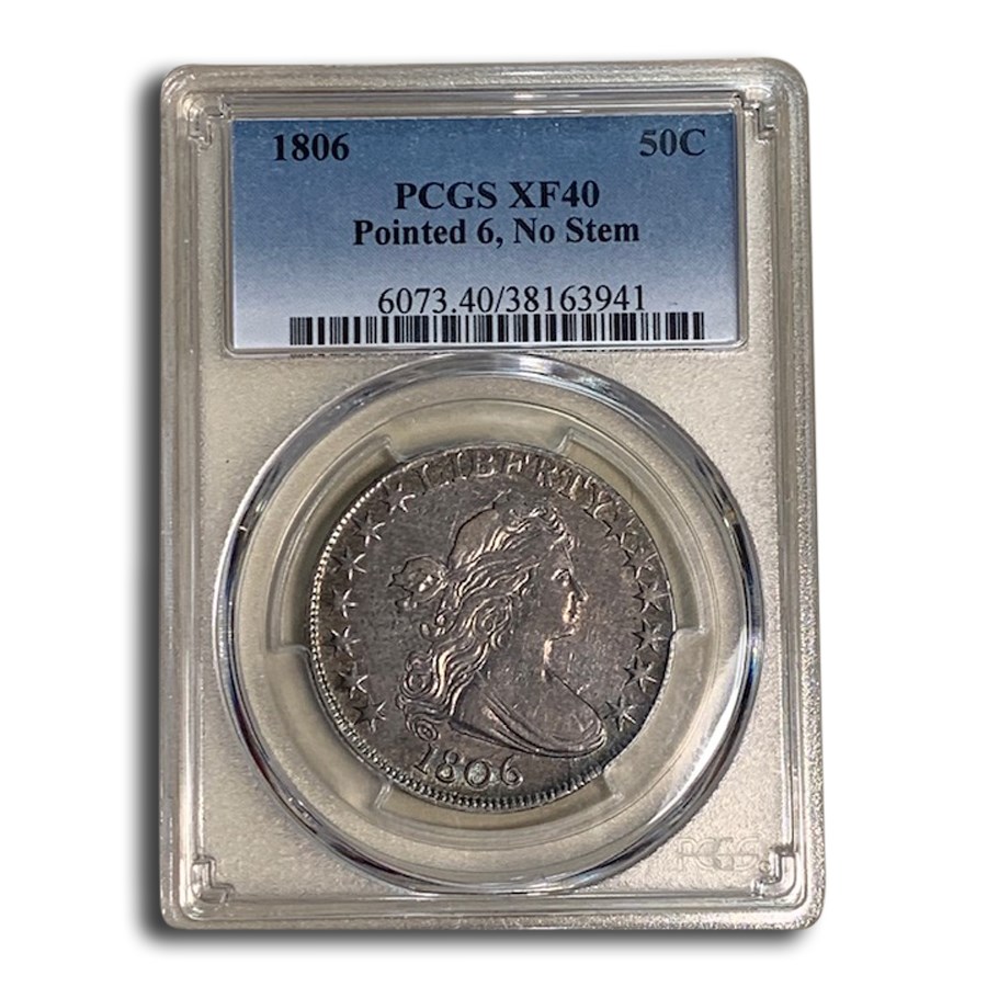 Buy 1806 Bust Half Dollar XF-40 PCGS (Pointed 6, No Stem) | APMEX