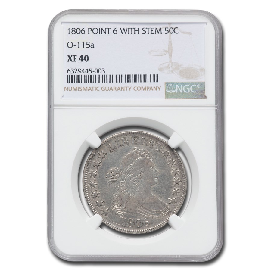 Buy 1806 Bust Half XF-40 NGC (O-115a, Pointed 6, No Stem) | APMEX