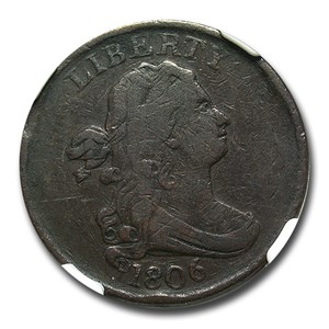 Buy 1806 Draped Bust Half Cent Fine-15 NGC (Small 6, No Stems C-1) | APMEX