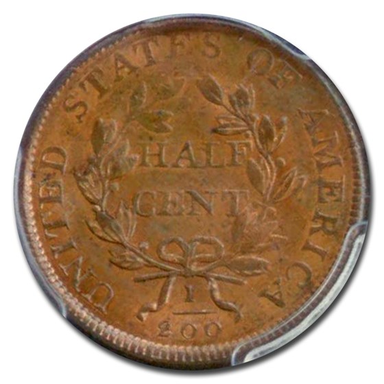 Buy 1806 Draped Bust Half Cent MS-62+ PCGS CAC (R/B, Large 6 Stems) | APMEX