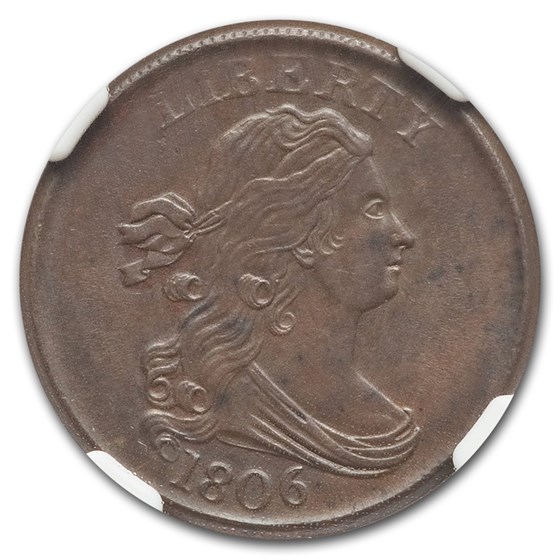 Buy 1806 Draped Bust Half Cent MS-64+ NGC (Brown) | APMEX
