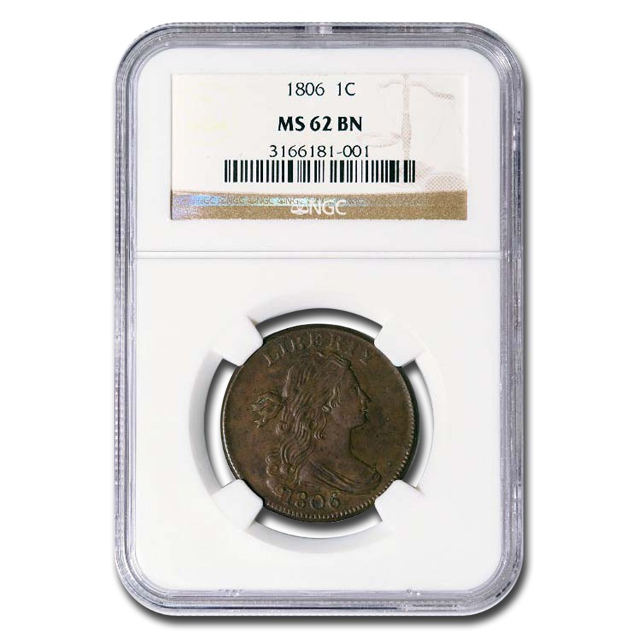 Buy 1806 Draped Bust Large Cent MS-62 NGC (Brown) | APMEX