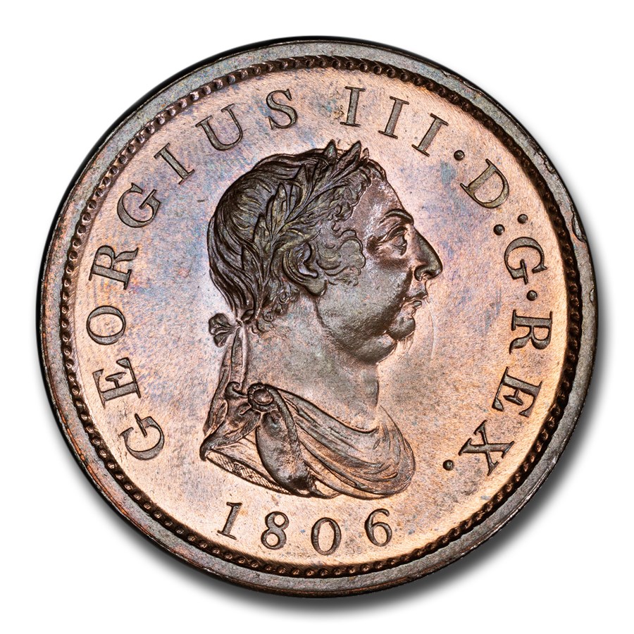 1806 Great Britain Penny George III MS-65 PCGS (Red/Brown)