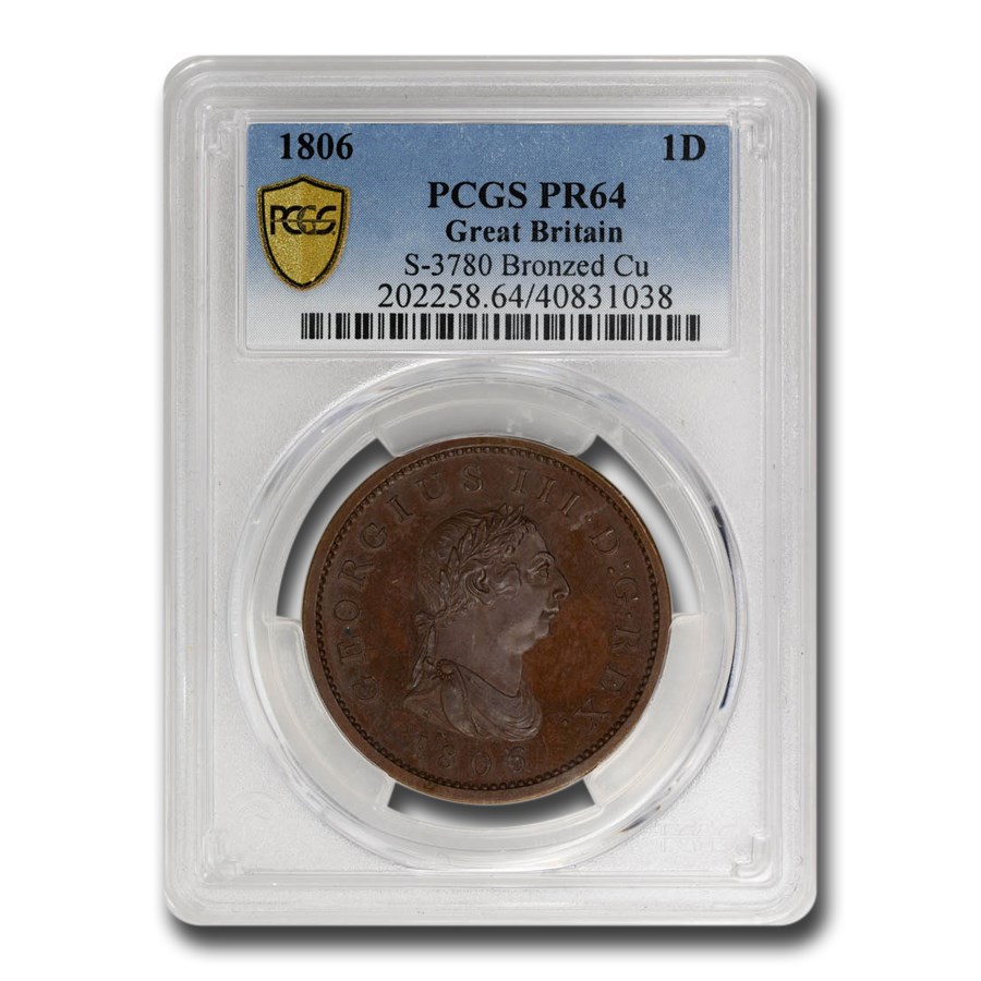 1806 Great Britain Penny George III PR-64 PCGS