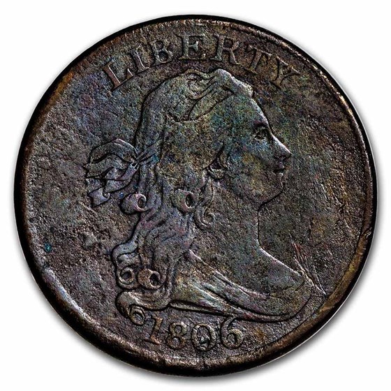 Buy 1806 Half Cent Large 6 w/Stems XF (Details) | APMEX