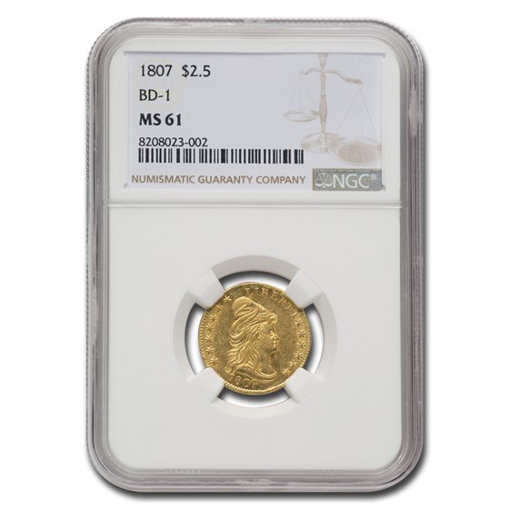 Buy 1807 $2.50 Capped Bust Gold Quarter Eagle MS-61 NGC (BD-1) | APMEX