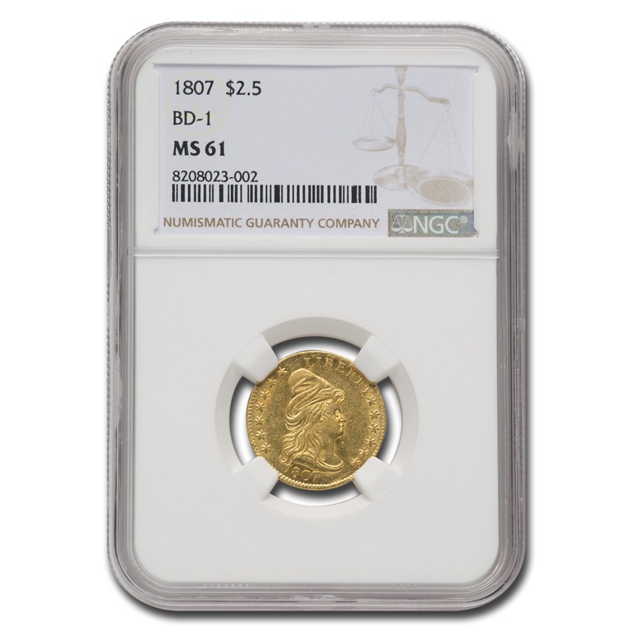 Buy 1807 $2.50 Capped Bust Gold Quarter Eagle MS-61 NGC (BD-1) | APMEX
