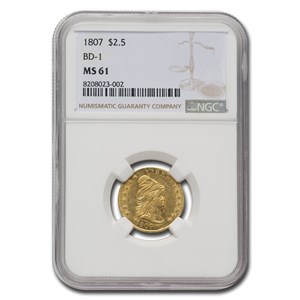 Buy 1807 $2.50 Capped Bust Gold Quarter Eagle MS-61 NGC | APMEX