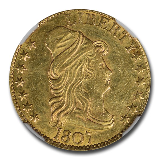 Buy 1807 $5 Draped Bust Gold Half Eagle AU-55 NGC (Bust Right) | APMEX