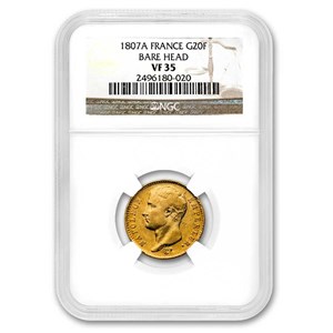 1807-A France Gold 20 Francs Napoleon I VF-35 NGC