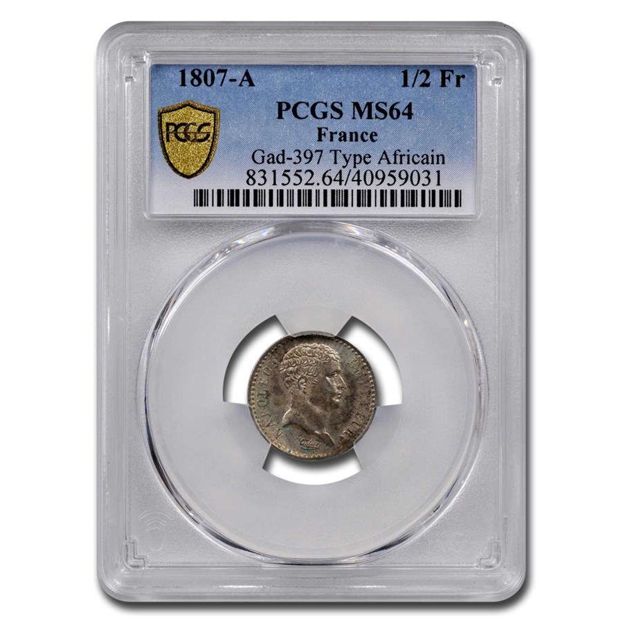 Buy 1807-A France Silver 1/2 Franc Napoleon MS-64 PCGS | APMEX