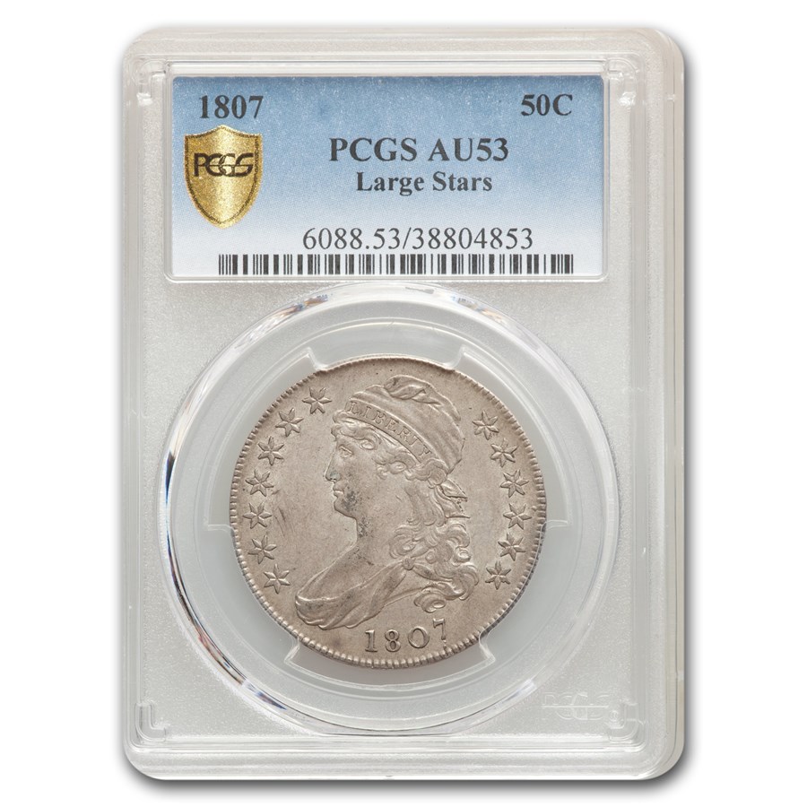 Buy 1807 Bust Half Dollar AU-53 PCGS (Large Stars) | APMEX