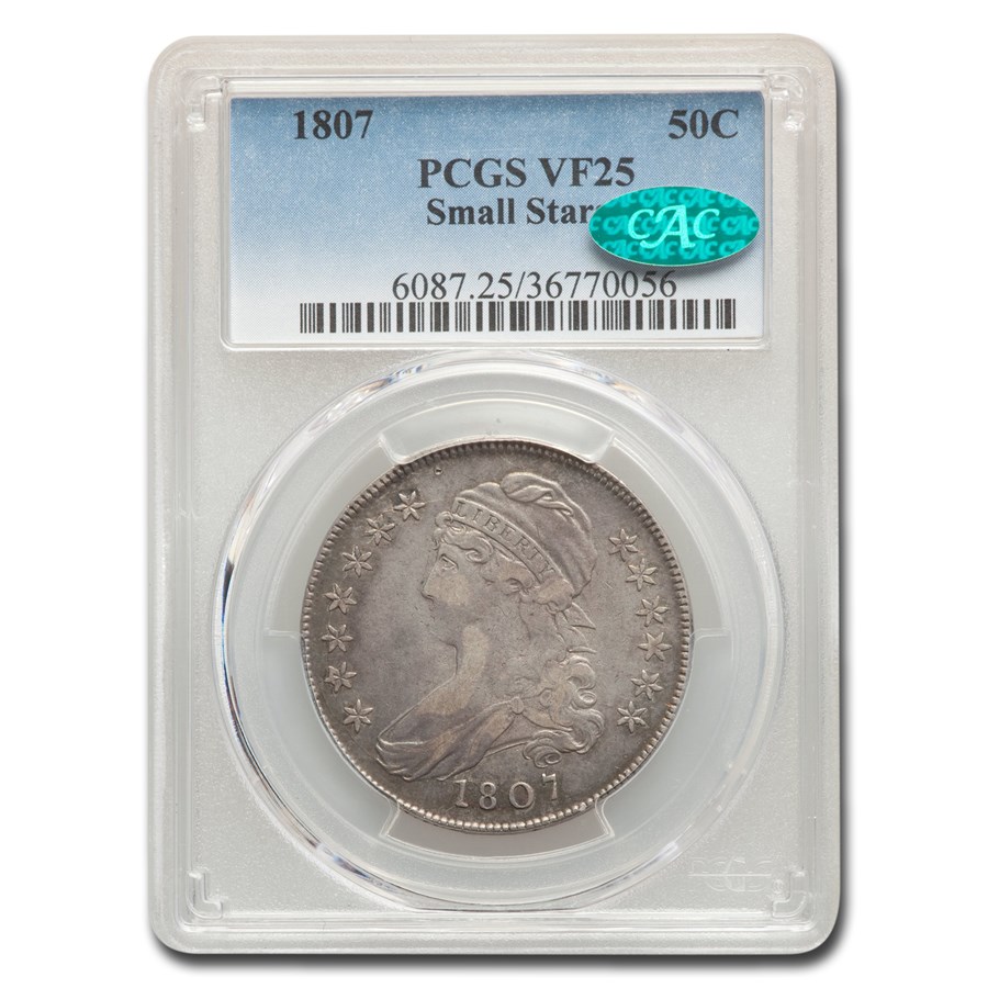 Buy 1807 Bust Half Dollar VF-25 PCGS CAC (Small Stars) | APMEX