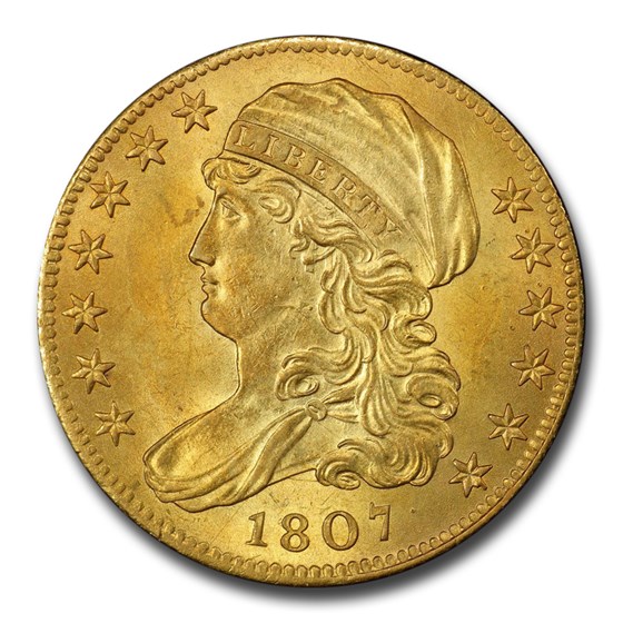 Buy 1807 Capped Bust $5 Gold Half Eagle MS-64+ PCGS (Bust Left) | APMEX
