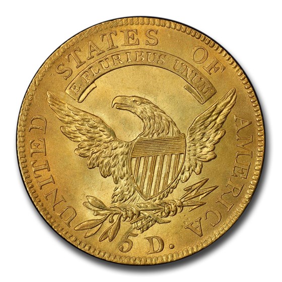 Buy 1807 Capped Bust $5 Gold Half Eagle MS-64+ PCGS (Bust Left) | APMEX