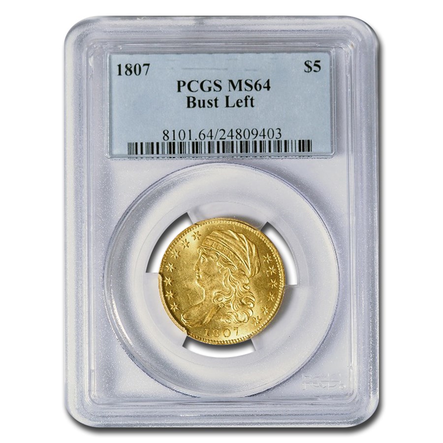 Buy 1807 Capped Bust $5 Gold Half Eagle MS-64 PCGS | APMEX