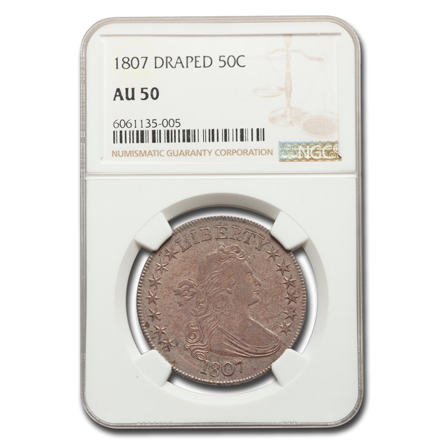 Buy 1807 Draped Bust Half Dollar AU-50 NGC | APMEX
