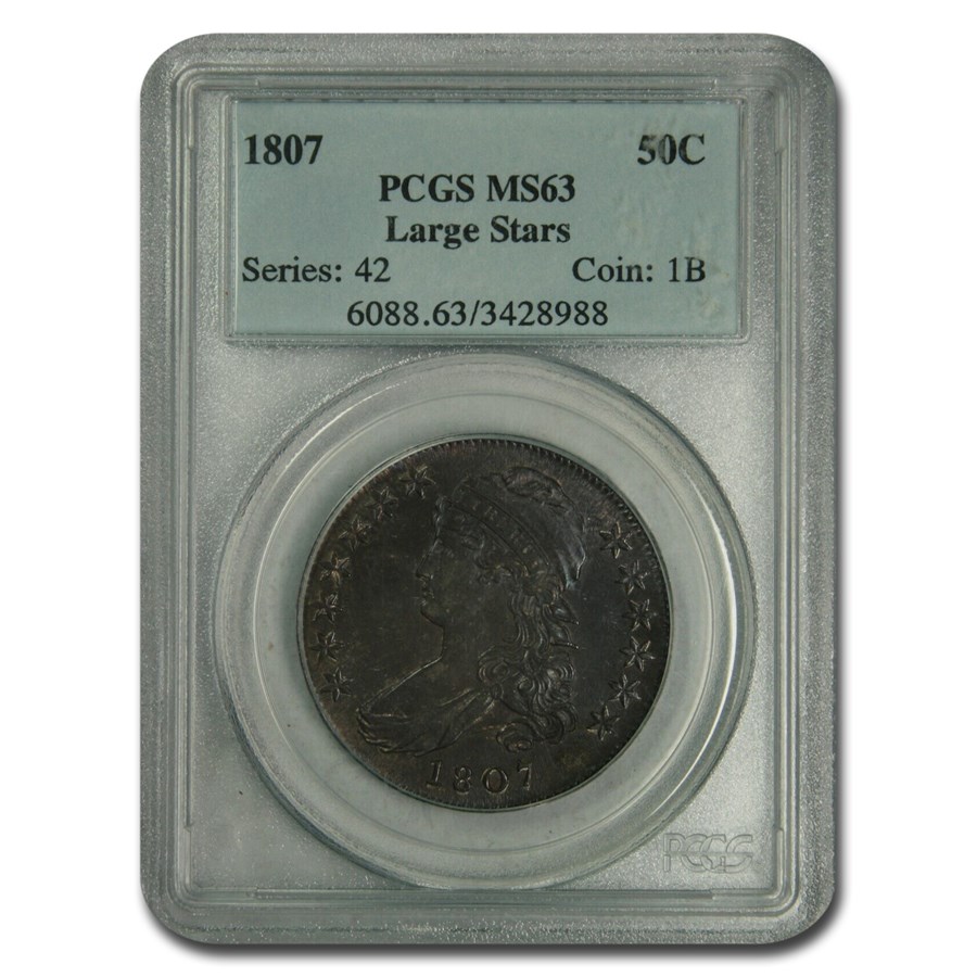 Buy 1807 Draped Bust Half Dollar MS-63 PCGS (Large Stars) | APMEX