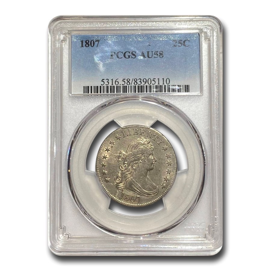 Buy 1807 Draped Bust Quarter AU-58 PCGS | APMEX