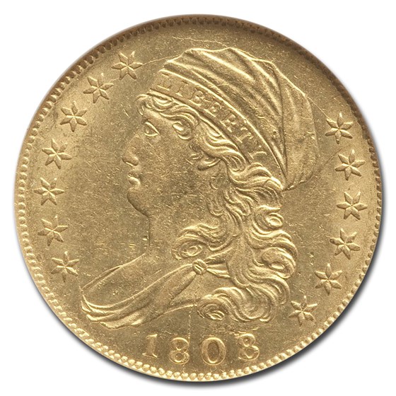 Buy 1808/7 $5 Gold Capped Bust Gold Head Half Eagle MS-61 NGC | APMEX