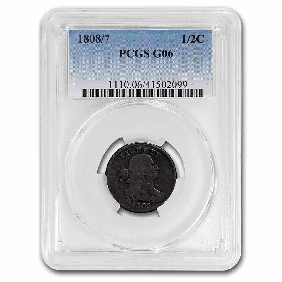 Buy 1808/7 Draped Bust Half Cent G-06 PCGS | APMEX